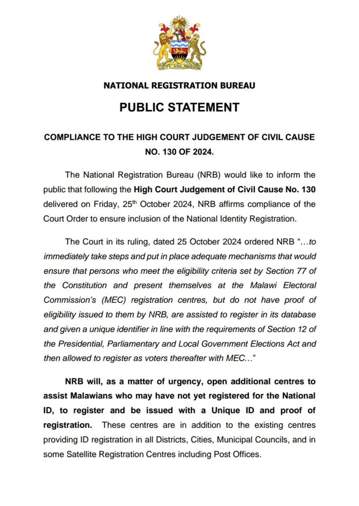 NRB speaks out on court ruling – Face of Malawi